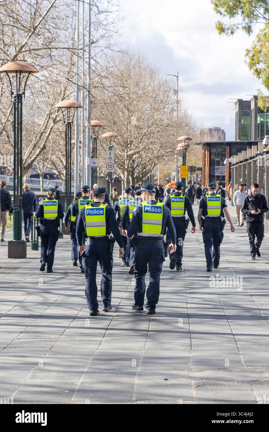 Melbourne,Victoria,Australia group of male and female police officers ...