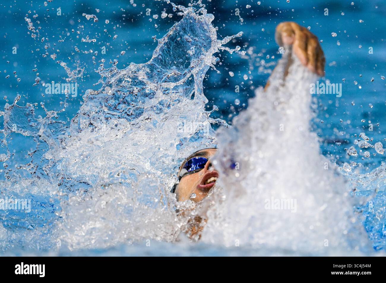 Thomas Ceccon of Italy competes in the swimming 100m Backstroke Men ...
