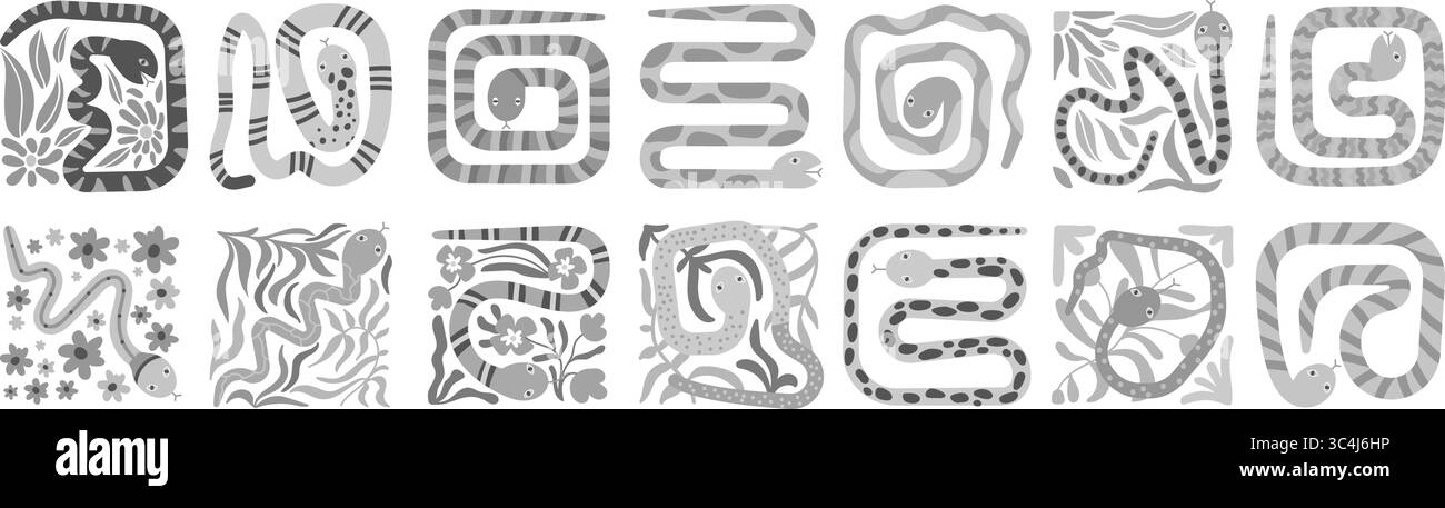 Exotic snakes Black and White Stock Photos & Images - Alamy