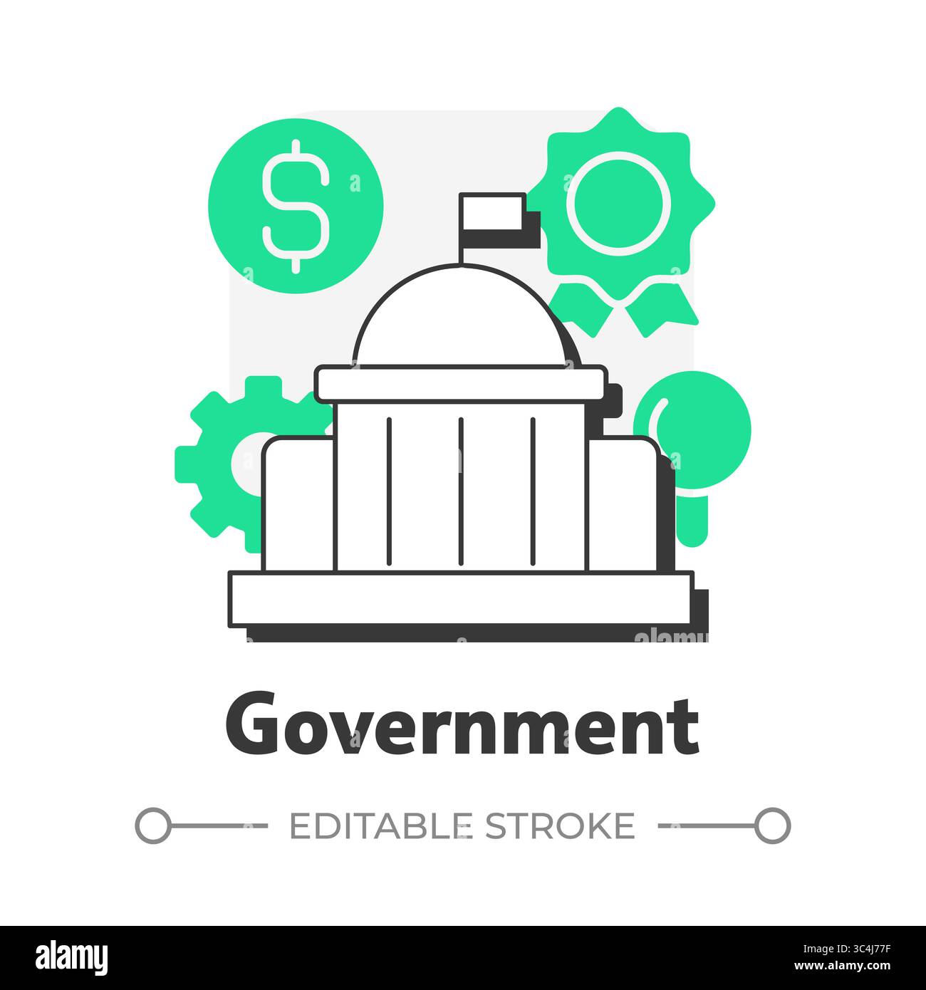 Government flat outline concept icon Stock Vector Image & Art - Alamy