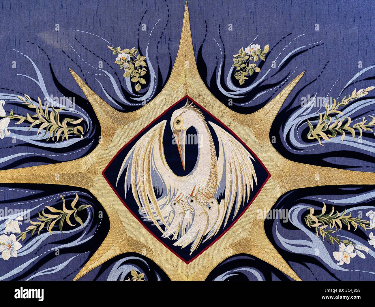 Altar frontal of a pelican and young (symbol of the sacrifice of Jesus ...