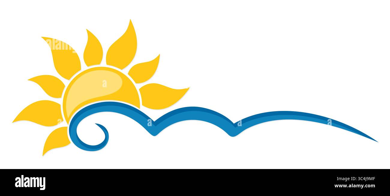 Logo dawn sun blue hi-res stock photography and images - Alamy