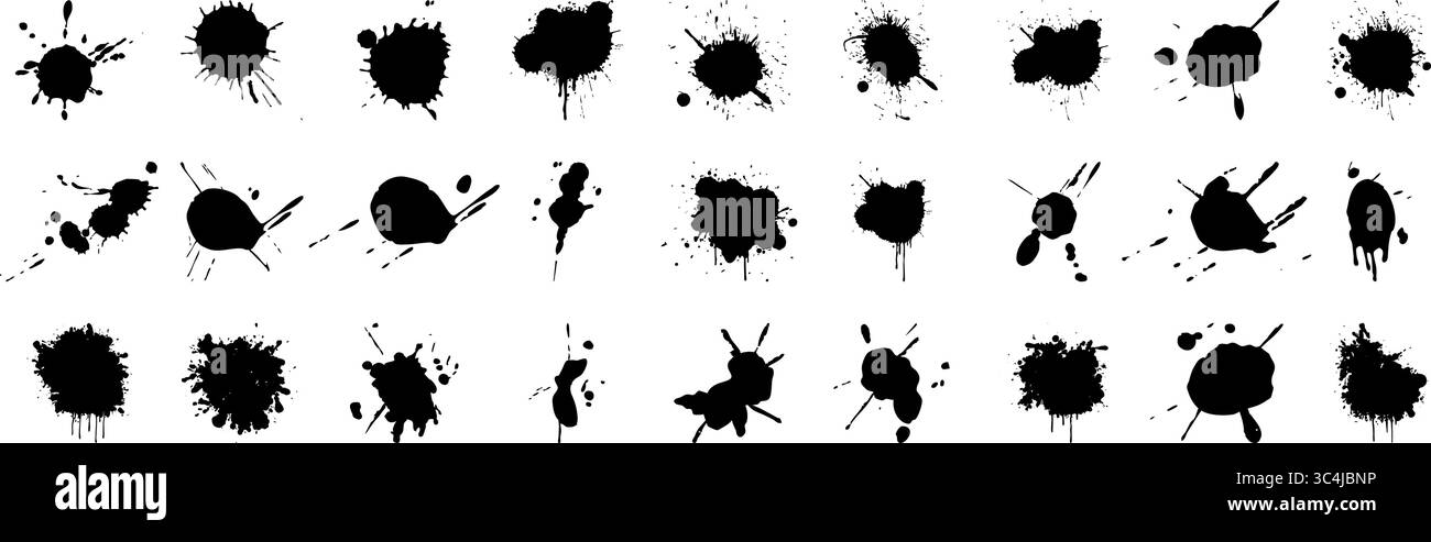 Blood splatter elements. Grunge texture set. Realistic red stains and ...