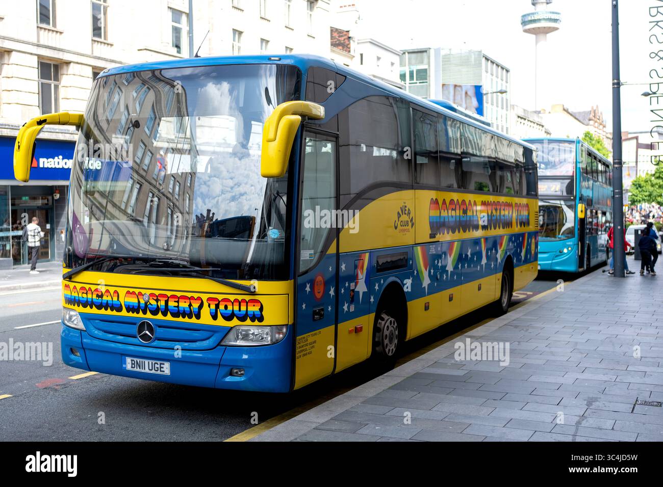 Magical mystery tour bus in liverpool hi-res stock photography and ...