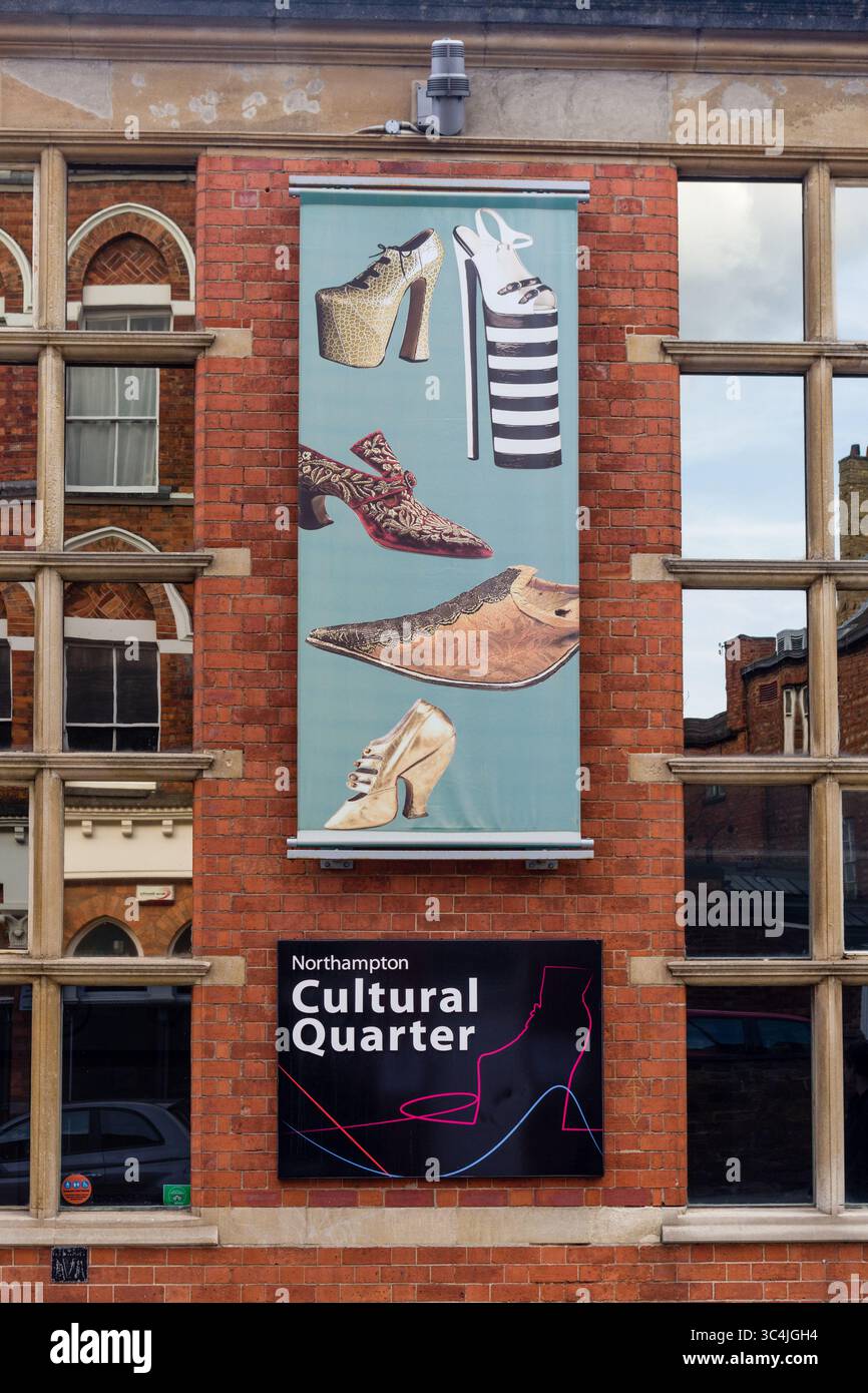 Cultural Quarter sign outside the Northampton Museum and Art Gallery ...