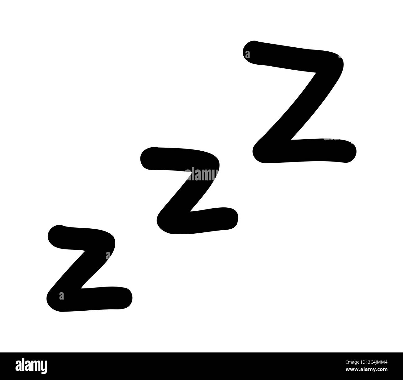 Hand drawn doodle sleep icon with three Z letters simple sketch symbol ...