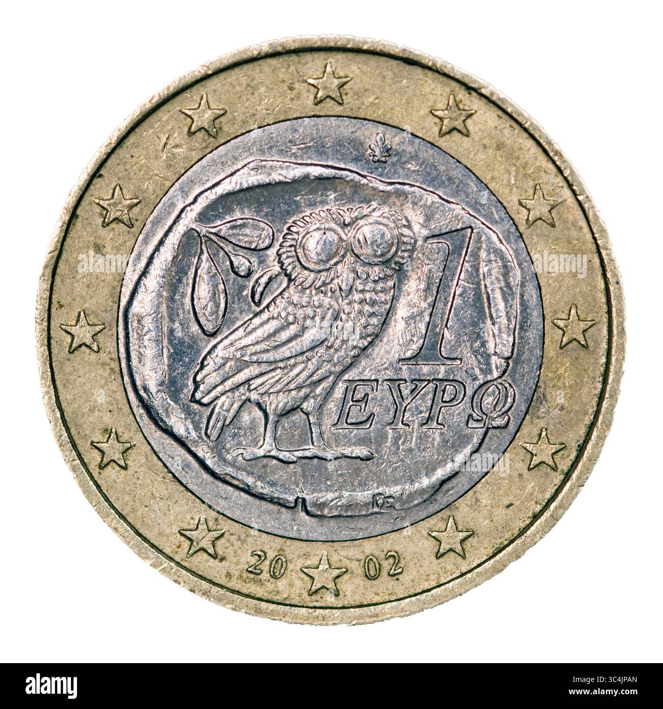 Greek 1 euro coin Cut Out Stock Images & Pictures - Alamy