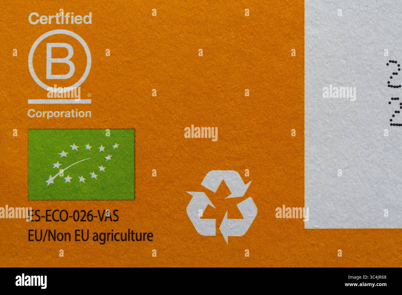 Certified B Corporation symbol on packet of Kallo organic chicken stock ...