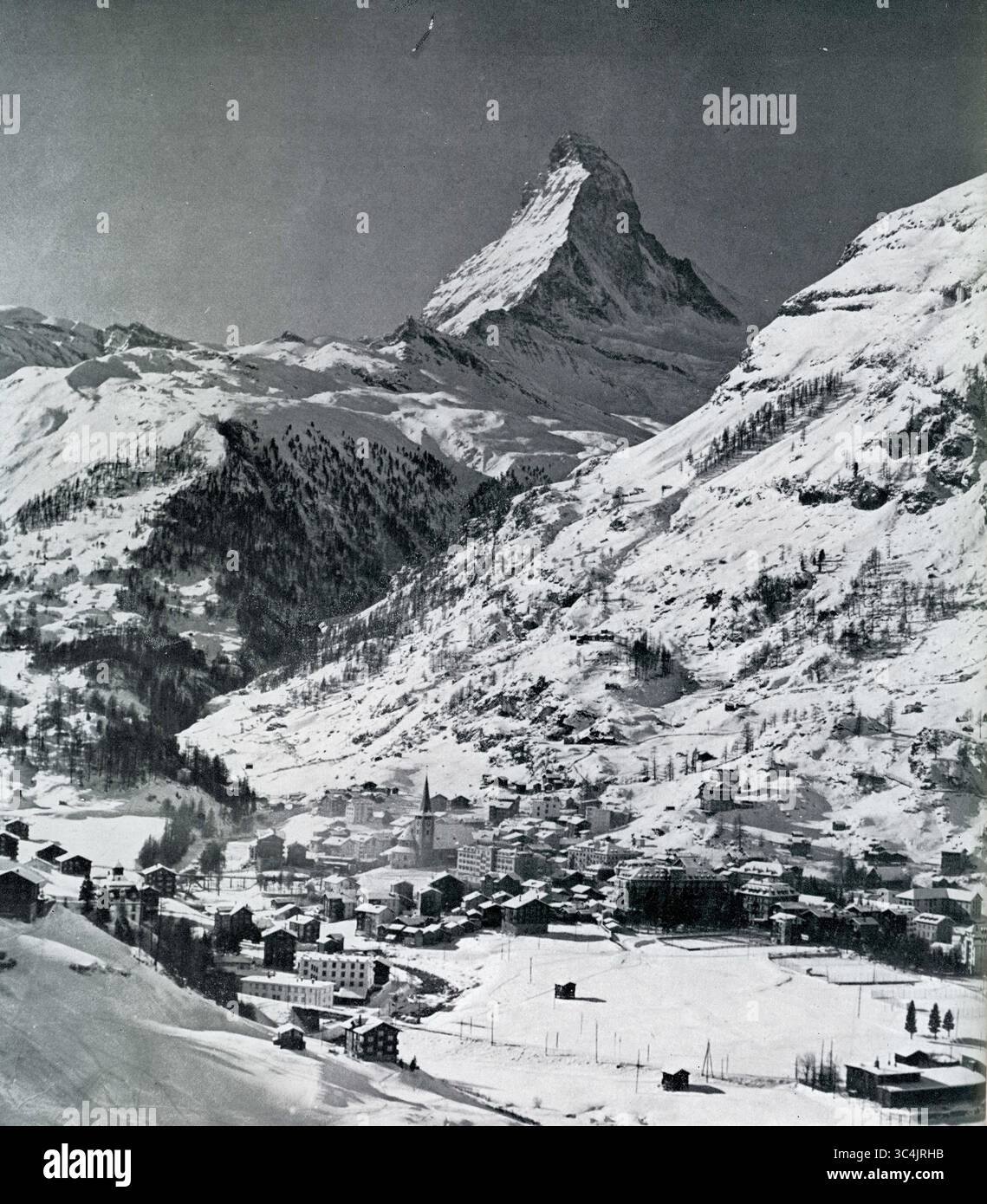 Vintage, late 1940's era black and white photo - The Matterhorn ...