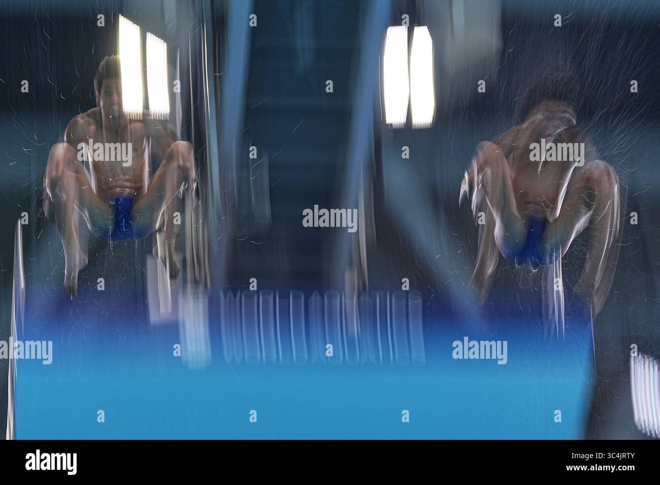 Kyle Kothari and Robbie Lee of Britain compete in the men's 10m ...