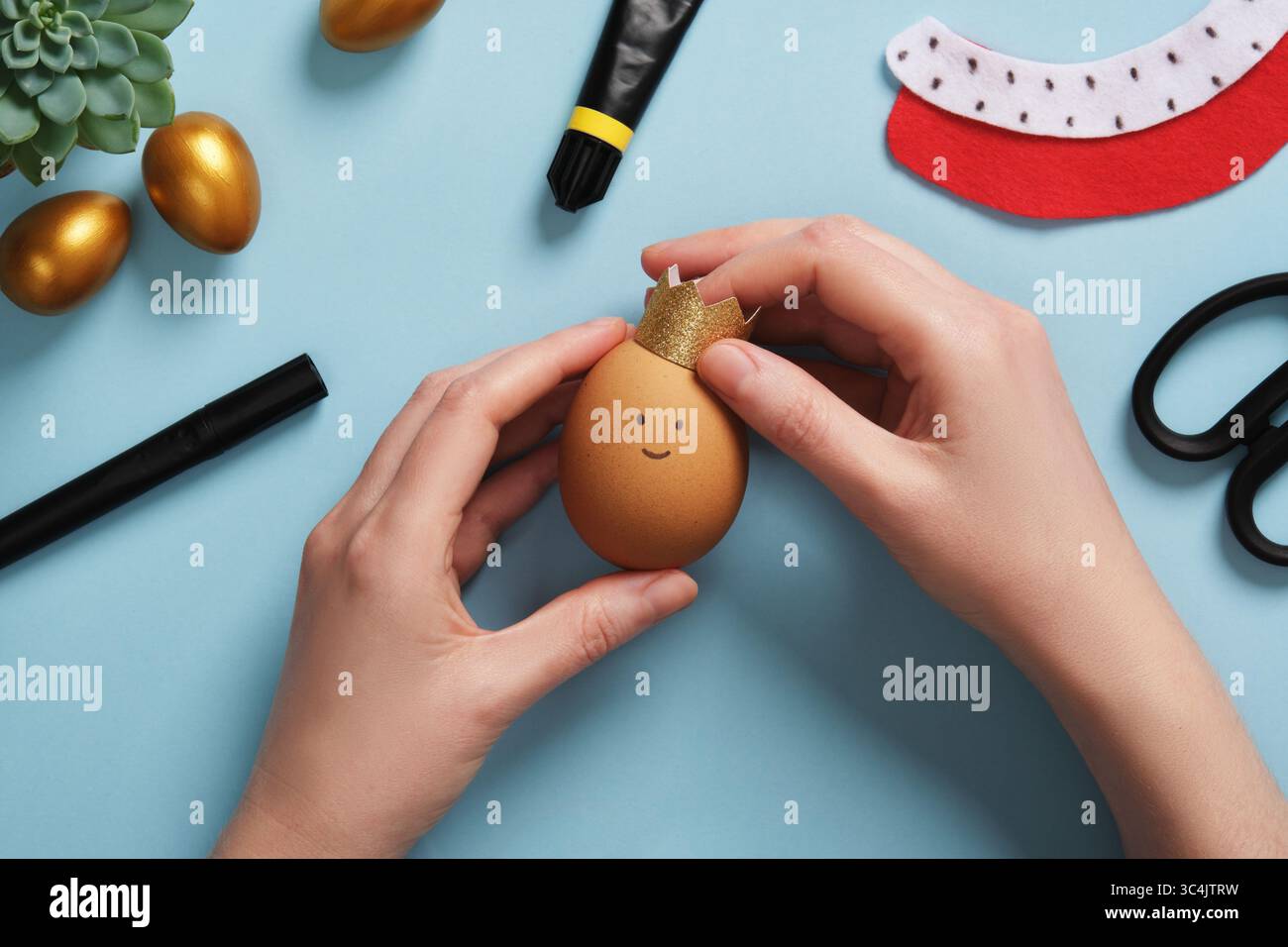 DIY Easter Egg King. Step-by-step instructions. Step 9: Attach the ...