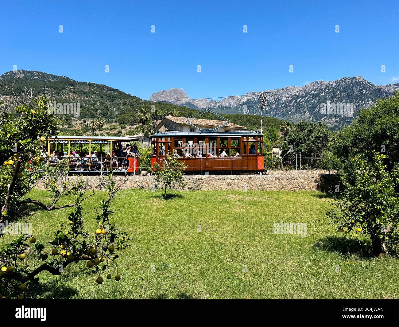 Historic railway in Soller, Mallorca, Spain Stock Photo - Alamy