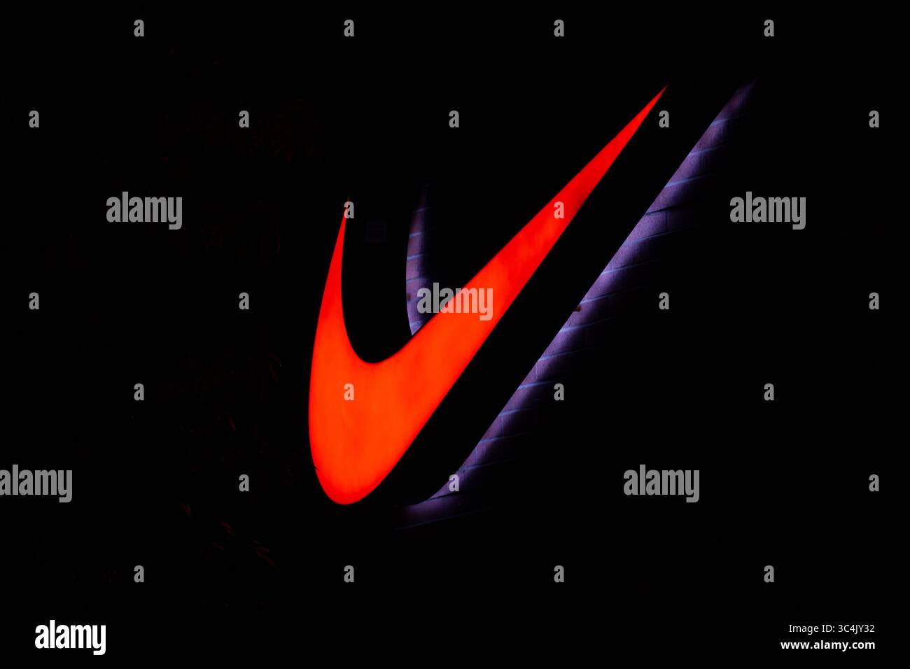 Portland, Oregon, USA-May 15, 2019: Nike retail shop store with its big ...