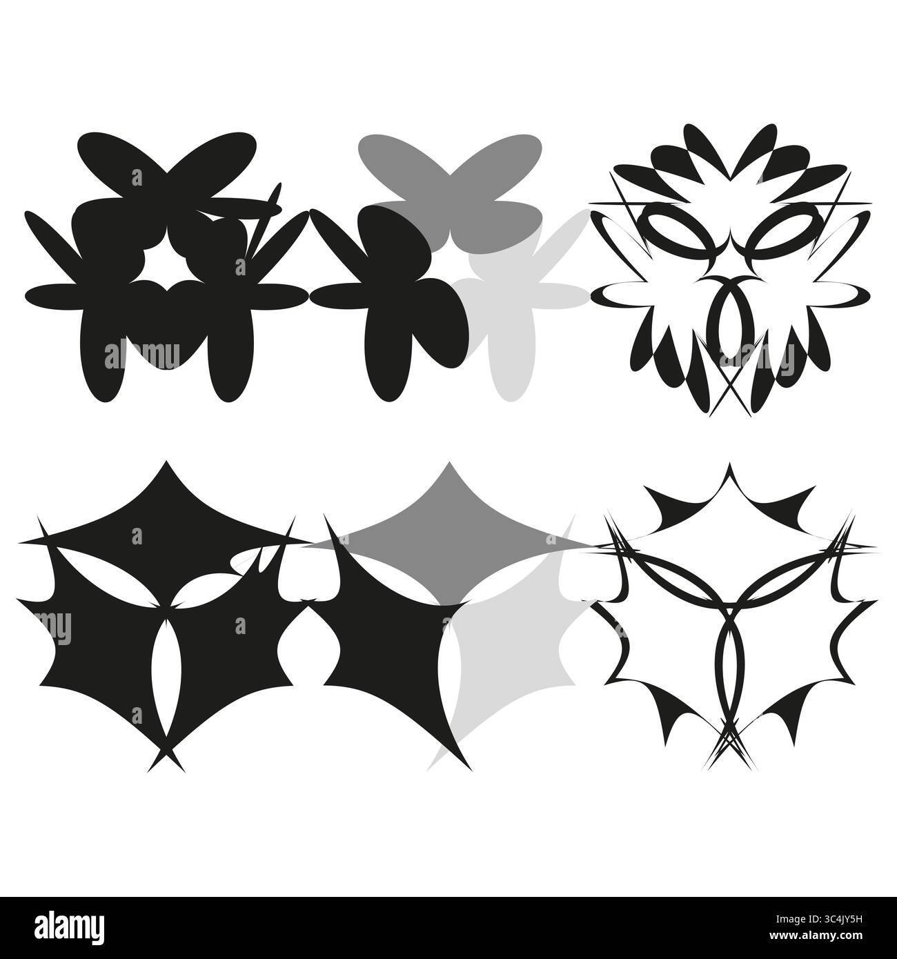 Abstract organic shapes. Decorative symmetry patterns. Dynamic Vector ...
