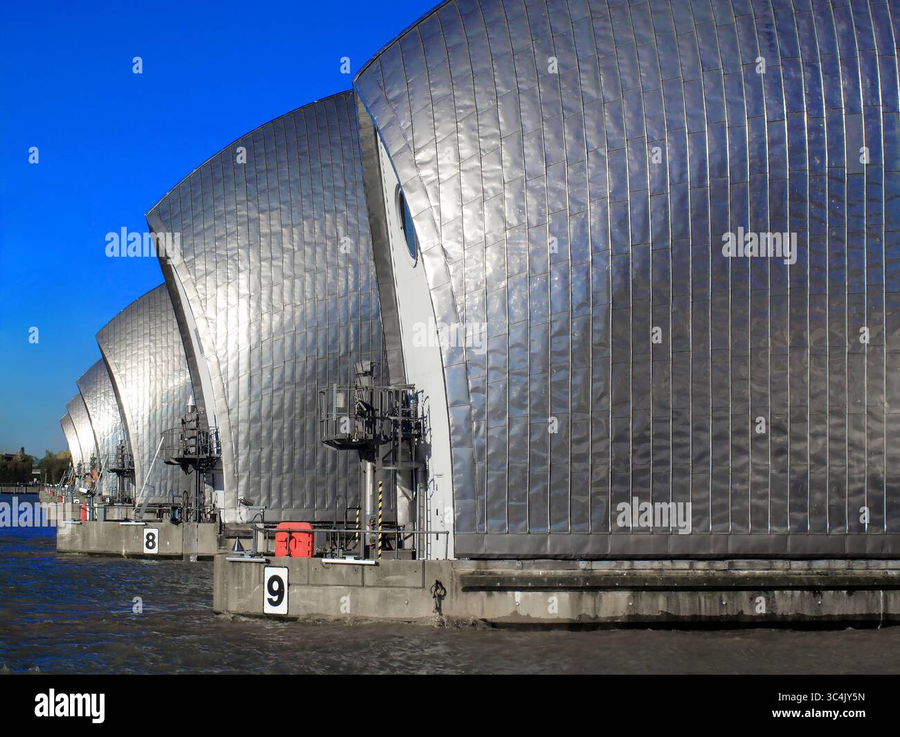 The Thames Barrier in Greenwich London England UK with it's flood gates ...