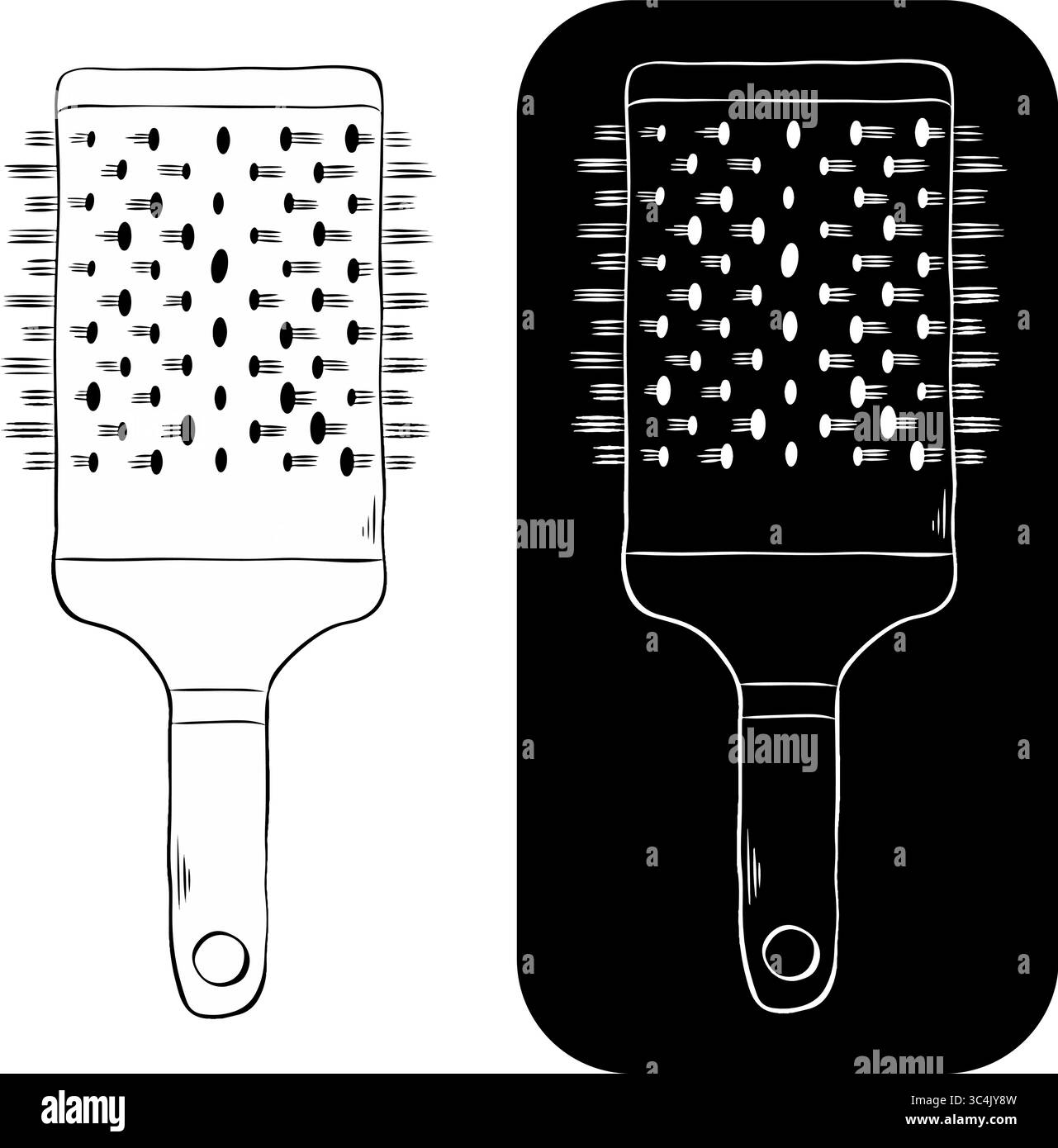 Brushing comb Isolated logo. Vector graphic line ink illustration ...