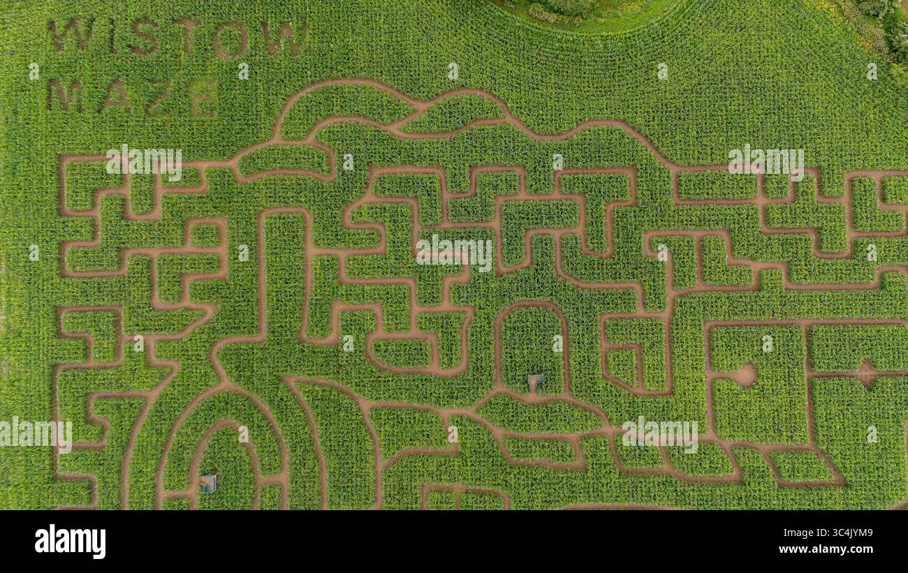 A view of the Wistow Maze in Wistow, Leicestershire, where the three ...