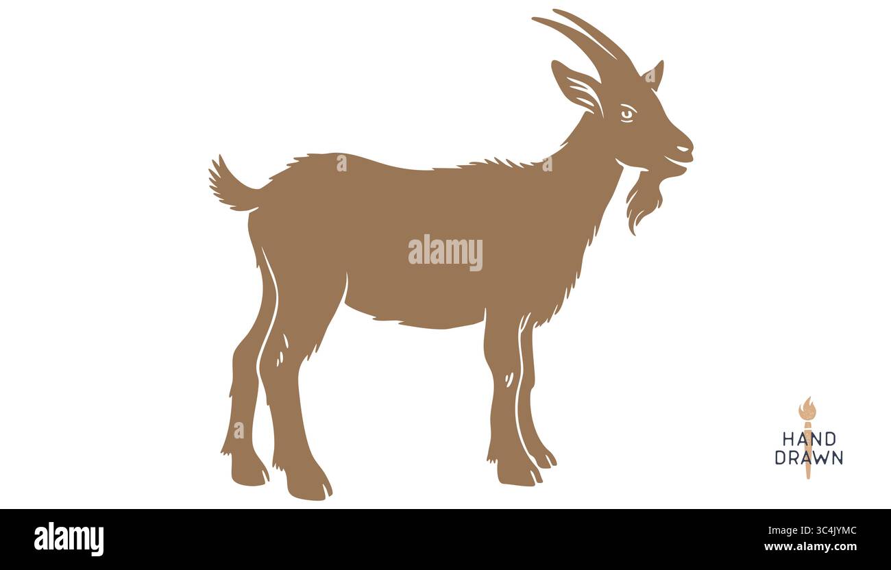 Goat drawing black and Cut Out Stock Images & Pictures - Alamy
