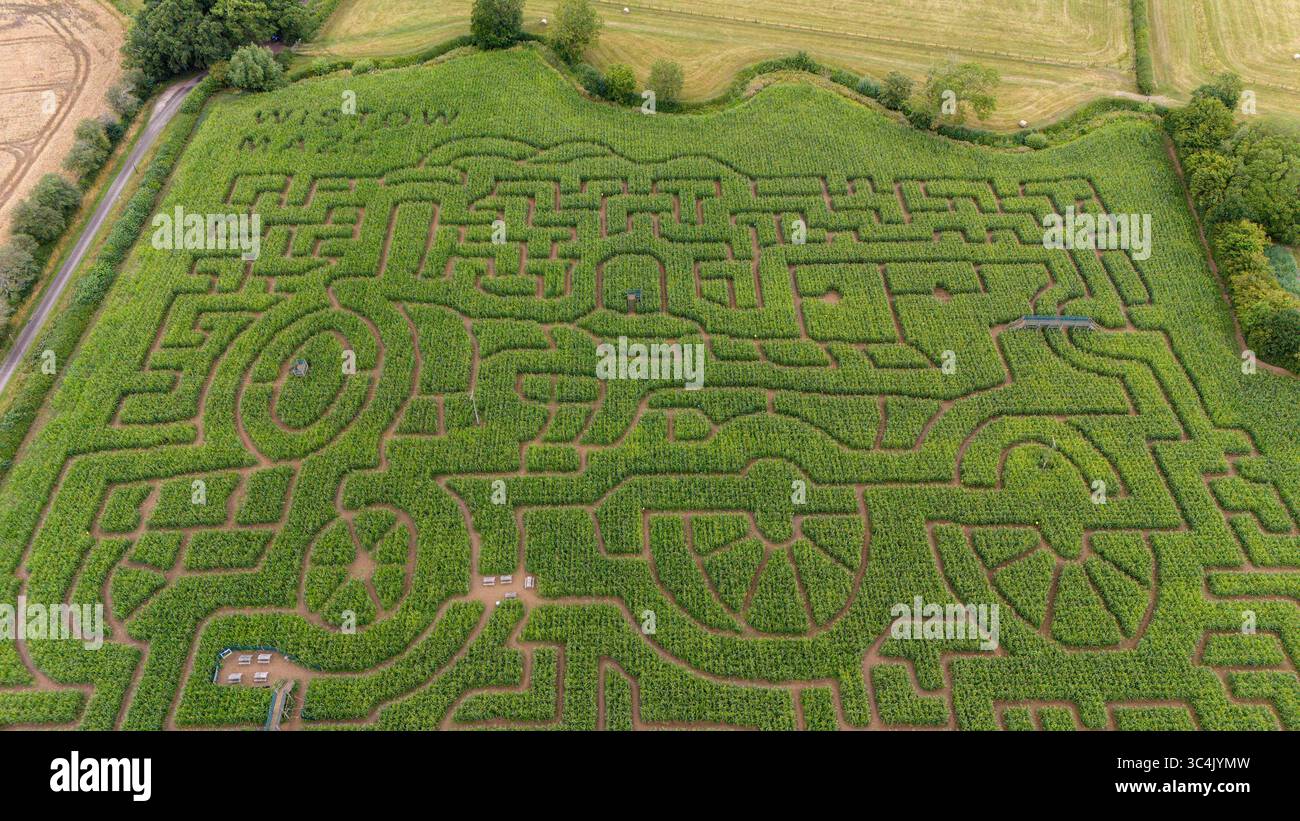 A view of the Wistow Maze in Wistow, Leicestershire, where the three ...