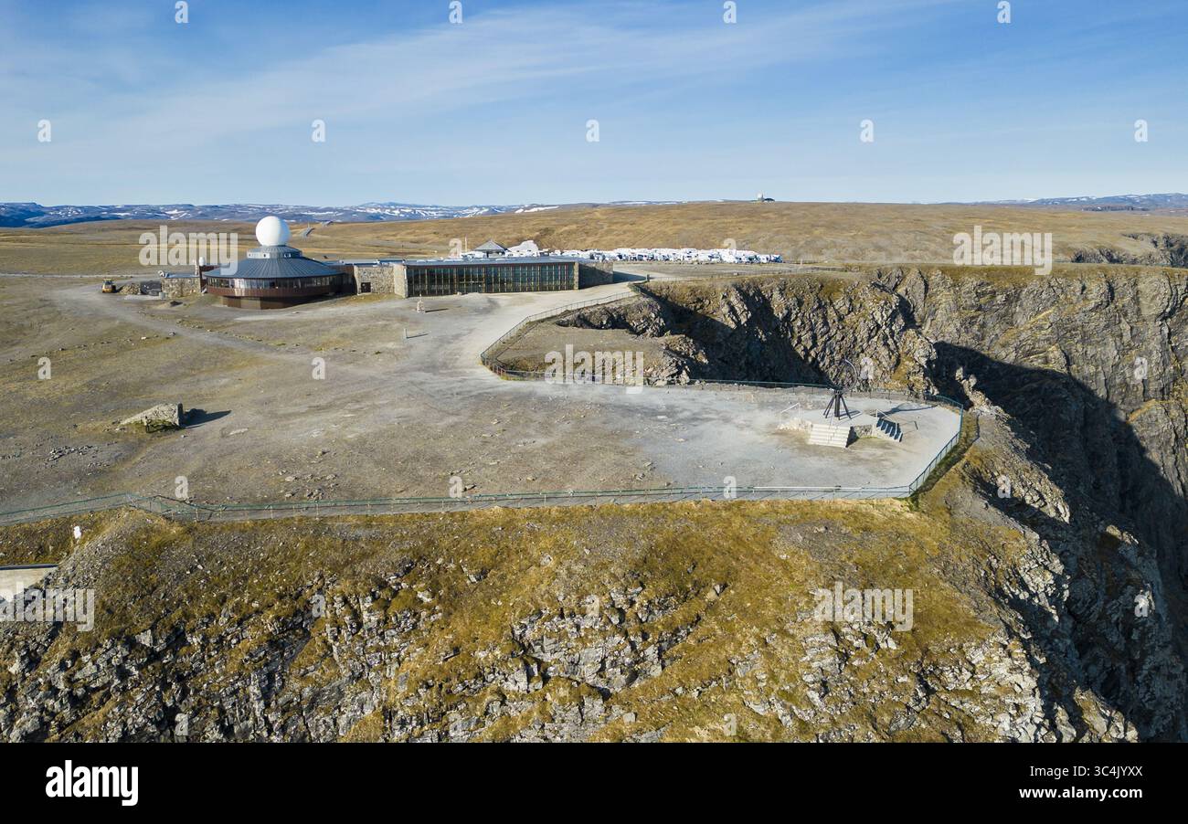 Aerial view of the iconic globe monument standing proudly atop the ...