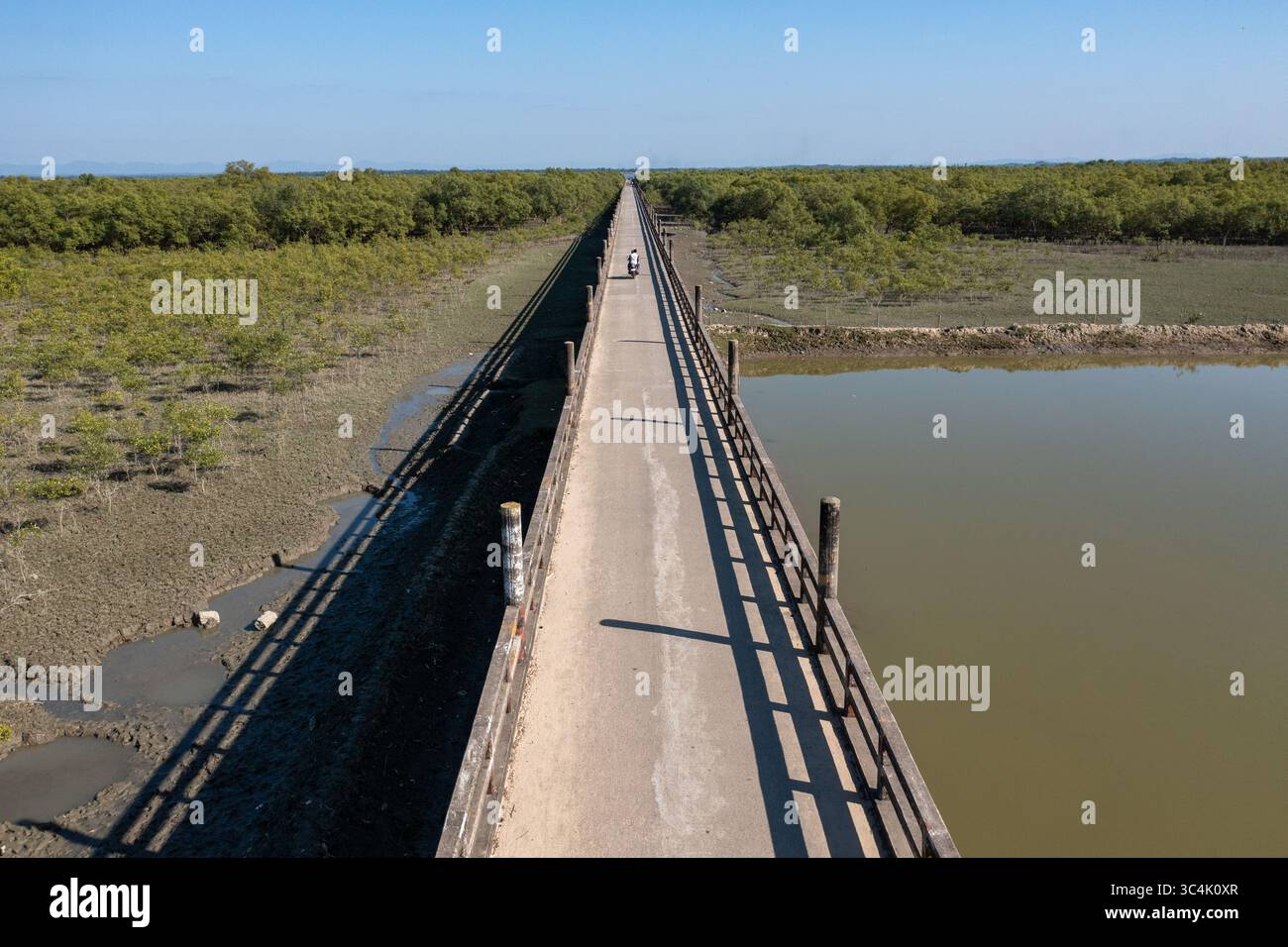 Aerial view serene bridge stretching hi-res stock photography and ...