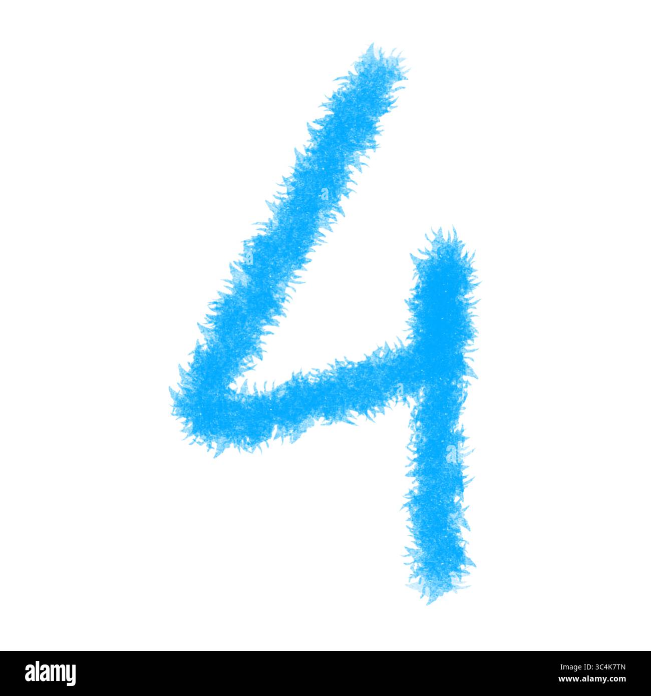 Hairy Blue Number 4 PNG, Furry Font Digit Clipart on Transparent ...