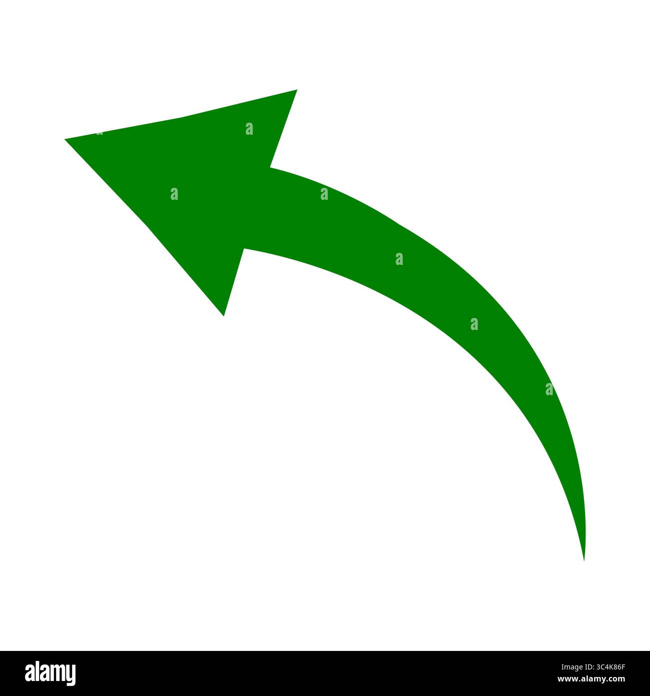 Curved Green Arrow, Graph Arrow Icon, Isolated on Transparent ...