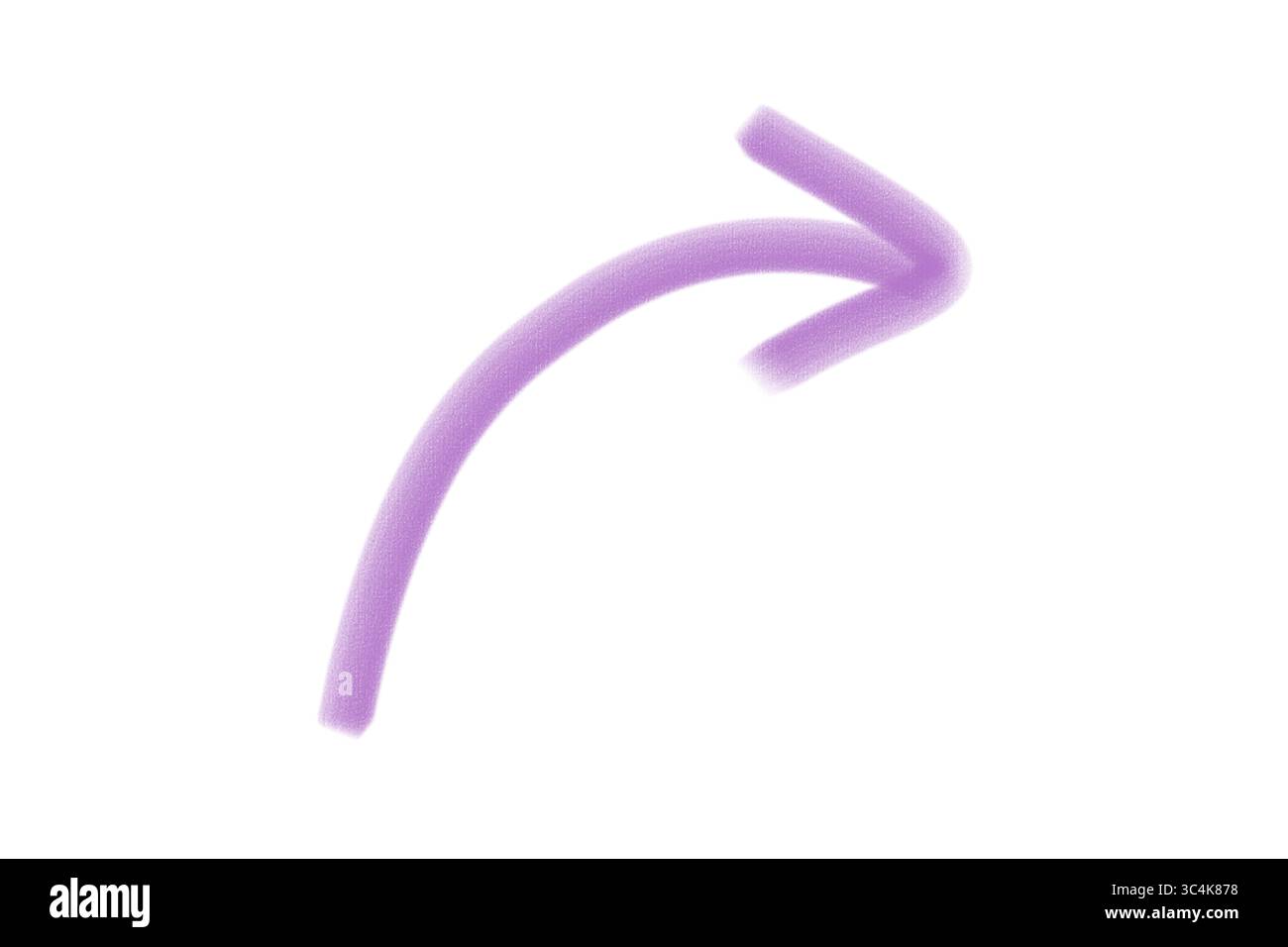Hand Drawn Purple Arrow with Crayon Brush, Grunge Texture, Isolated on ...