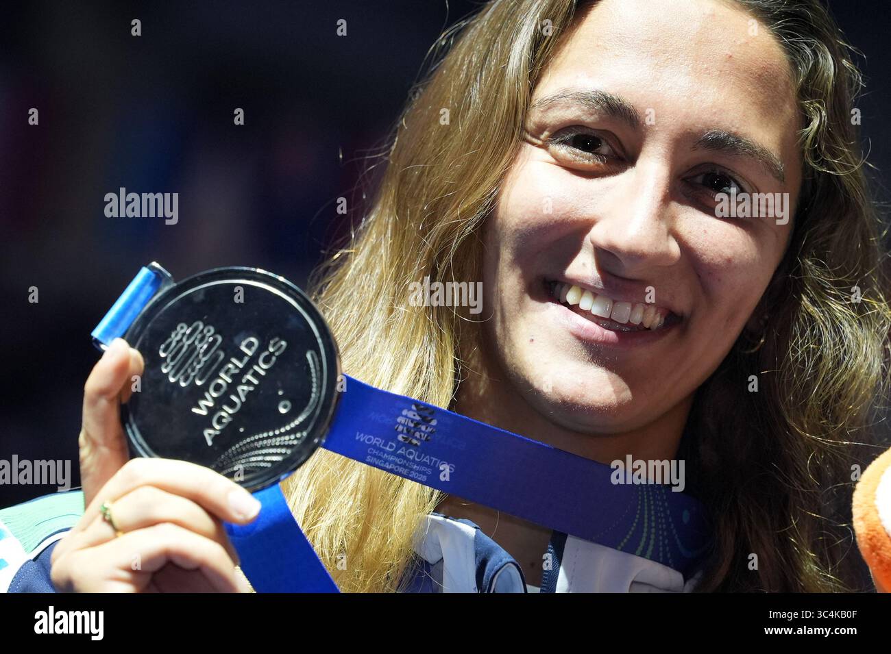 Simona Quadarella from Italy silver medal on the podium after Women's ...