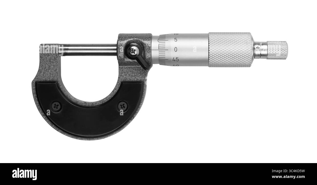Measuring instrument micrometer isolated Black and White Stock Photos ...