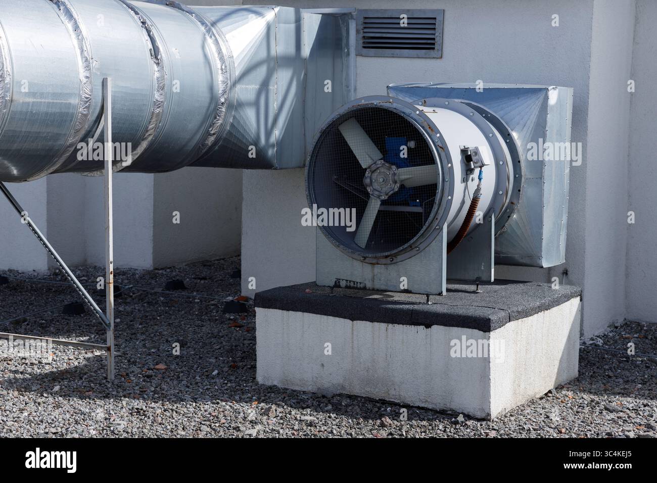 Detailed View of Industrial Ventilation System Featuring Metal Ducts ...