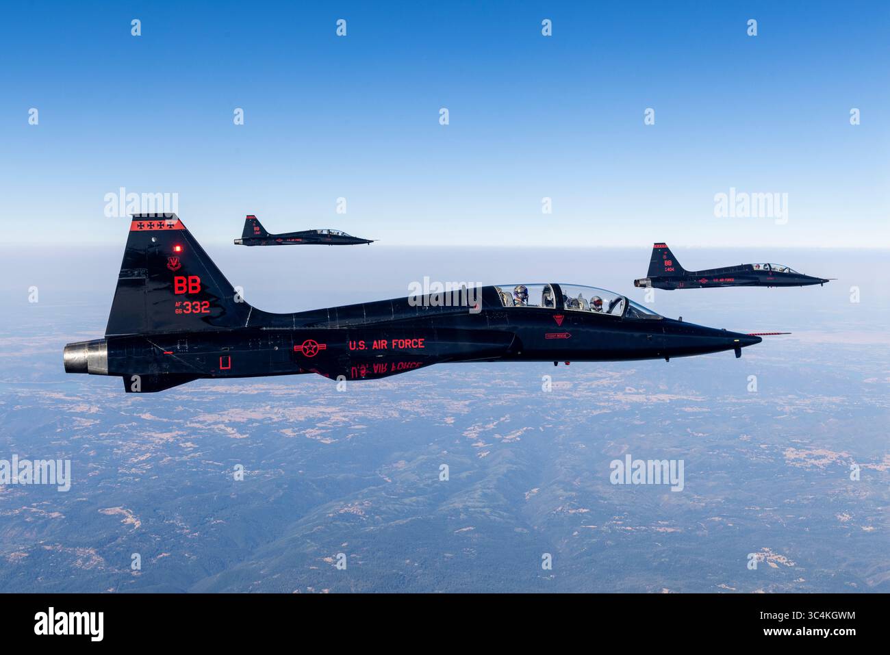 T 38 talons in a four ship formation are twin engine hi-res stock ...