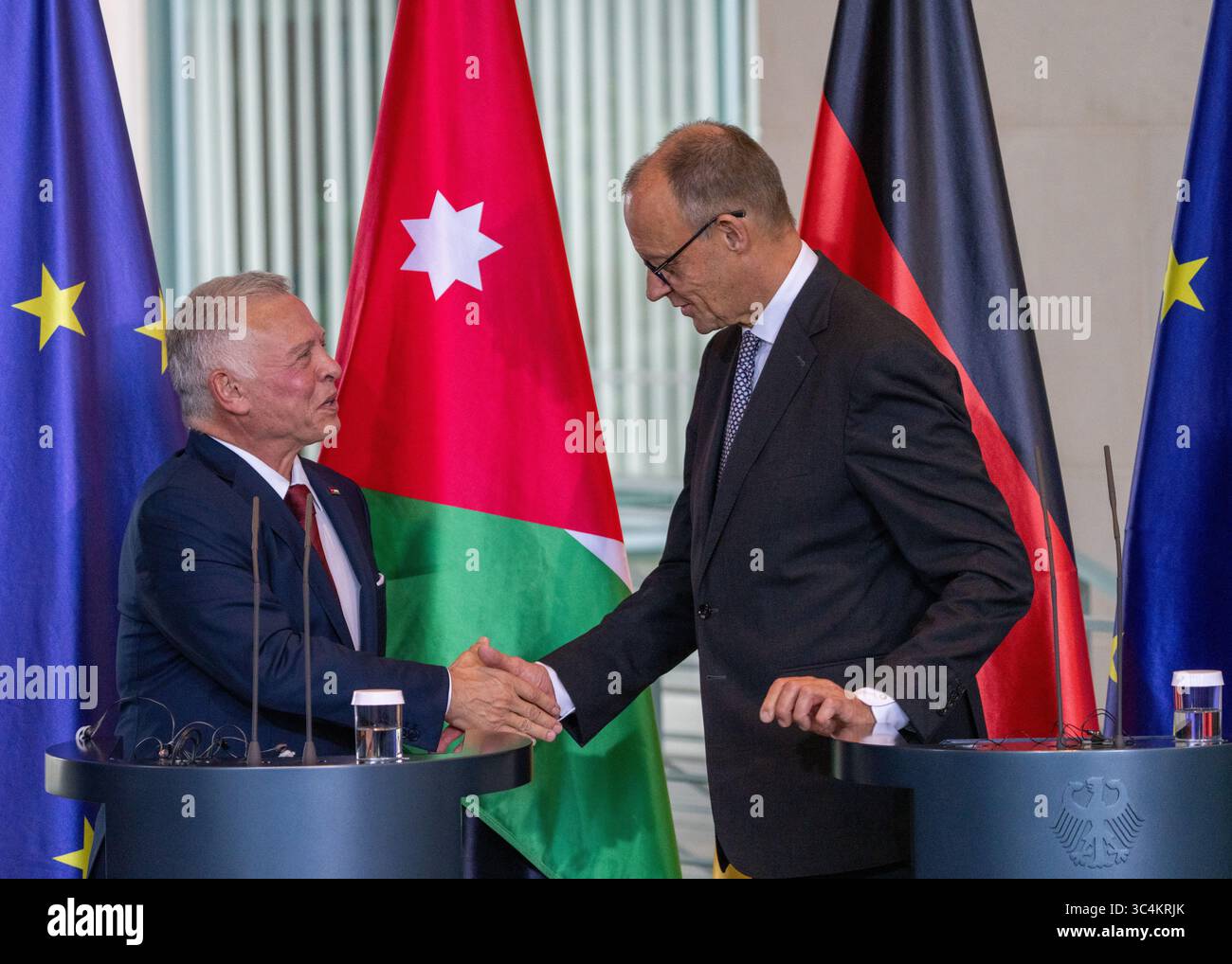 Berlin, Germany. 29th July, 2025. Abdullah II Ibn Al-Hussein (l), King ...