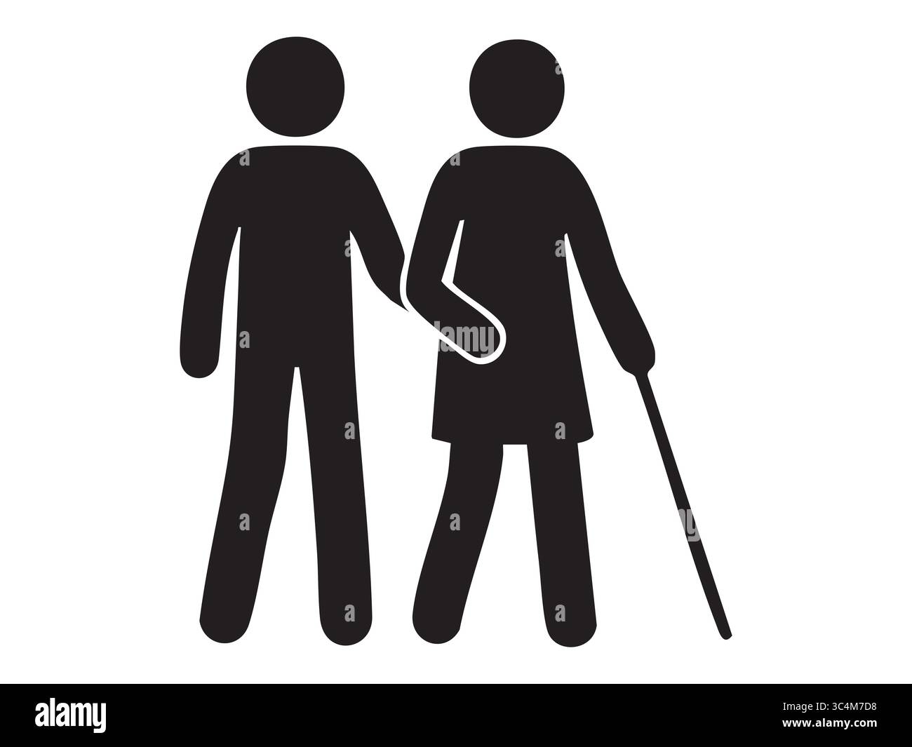 Woman visual impairment cane Black and White Stock Photos & Images - Alamy