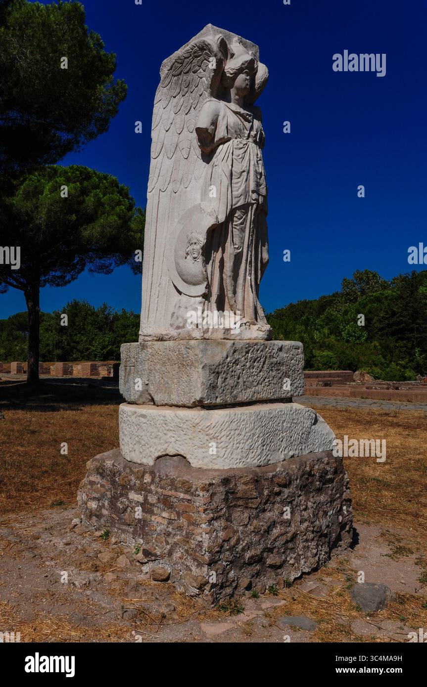 Imposing 1st century BCE white marble Victory statue with massive ...