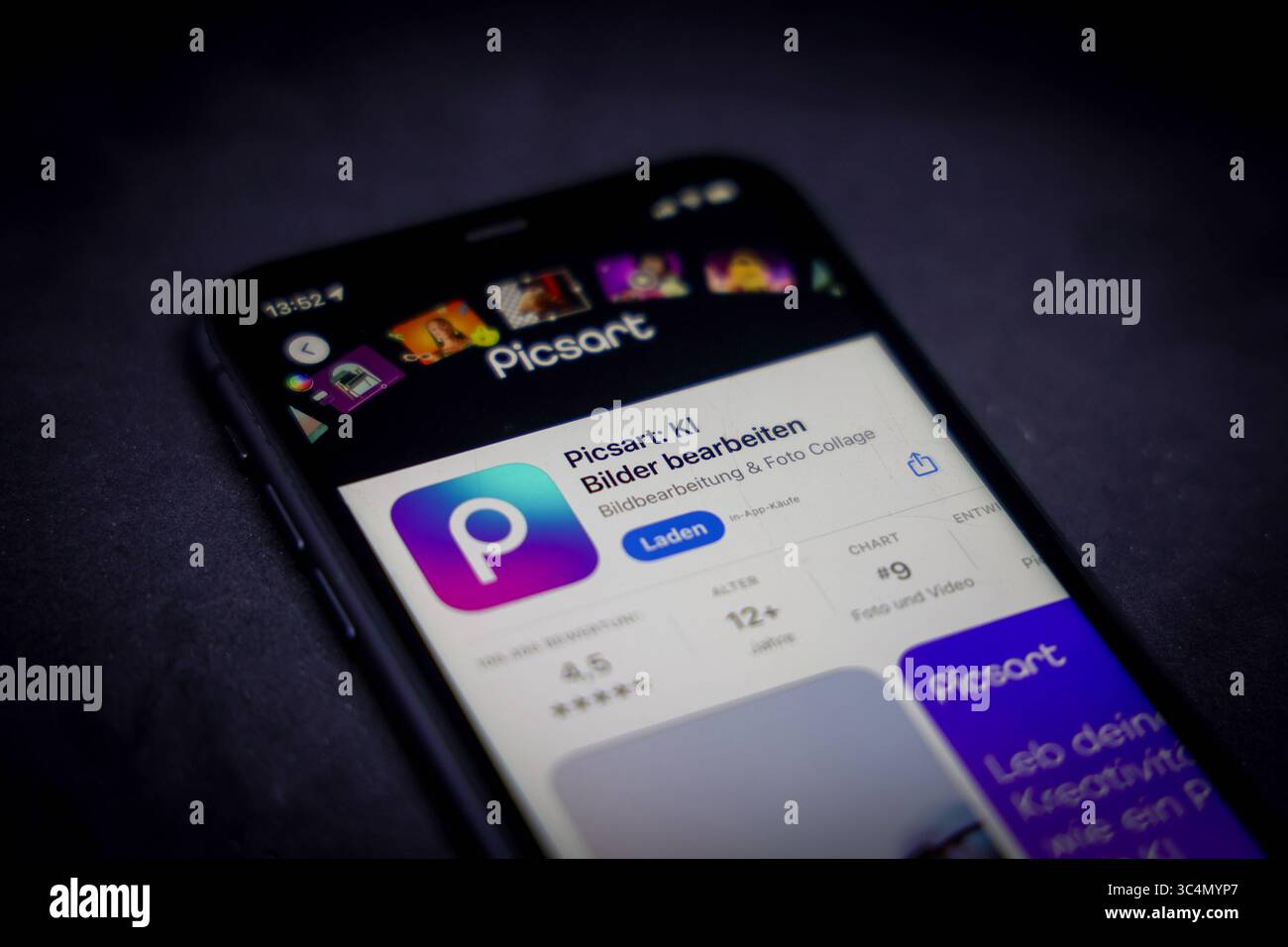 Apple App Store auf einem iPhone. Favoriten der Woche. Picsart: KI ...