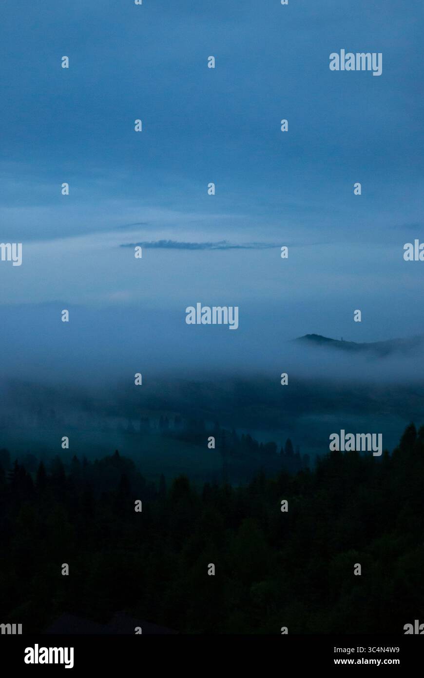 Soft blue mist drifts hi-res stock photography and images - Alamy
