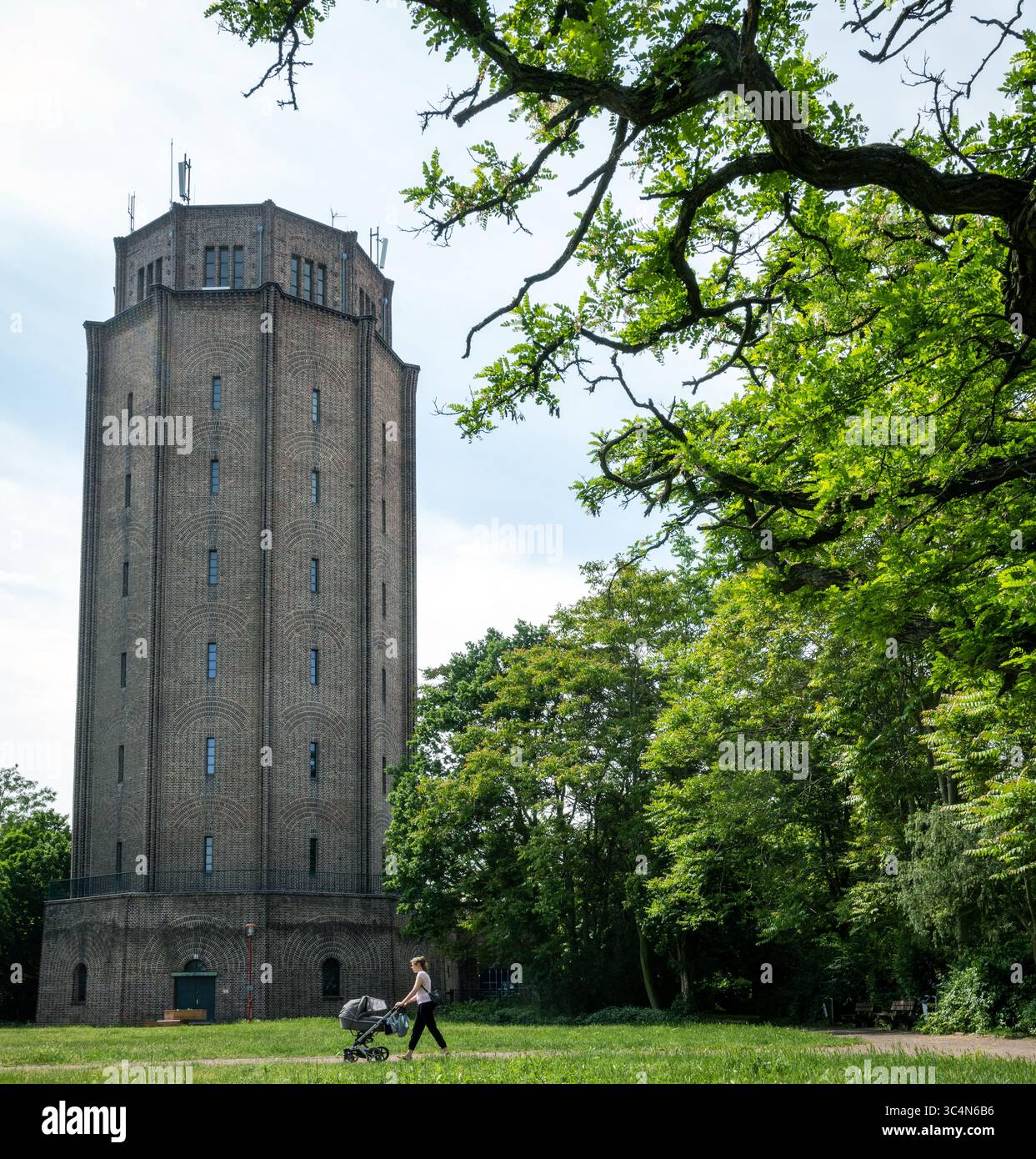 The Water tower (Wasserturm Süd) in south Halle (Saale), Saxony-Anhalt ...