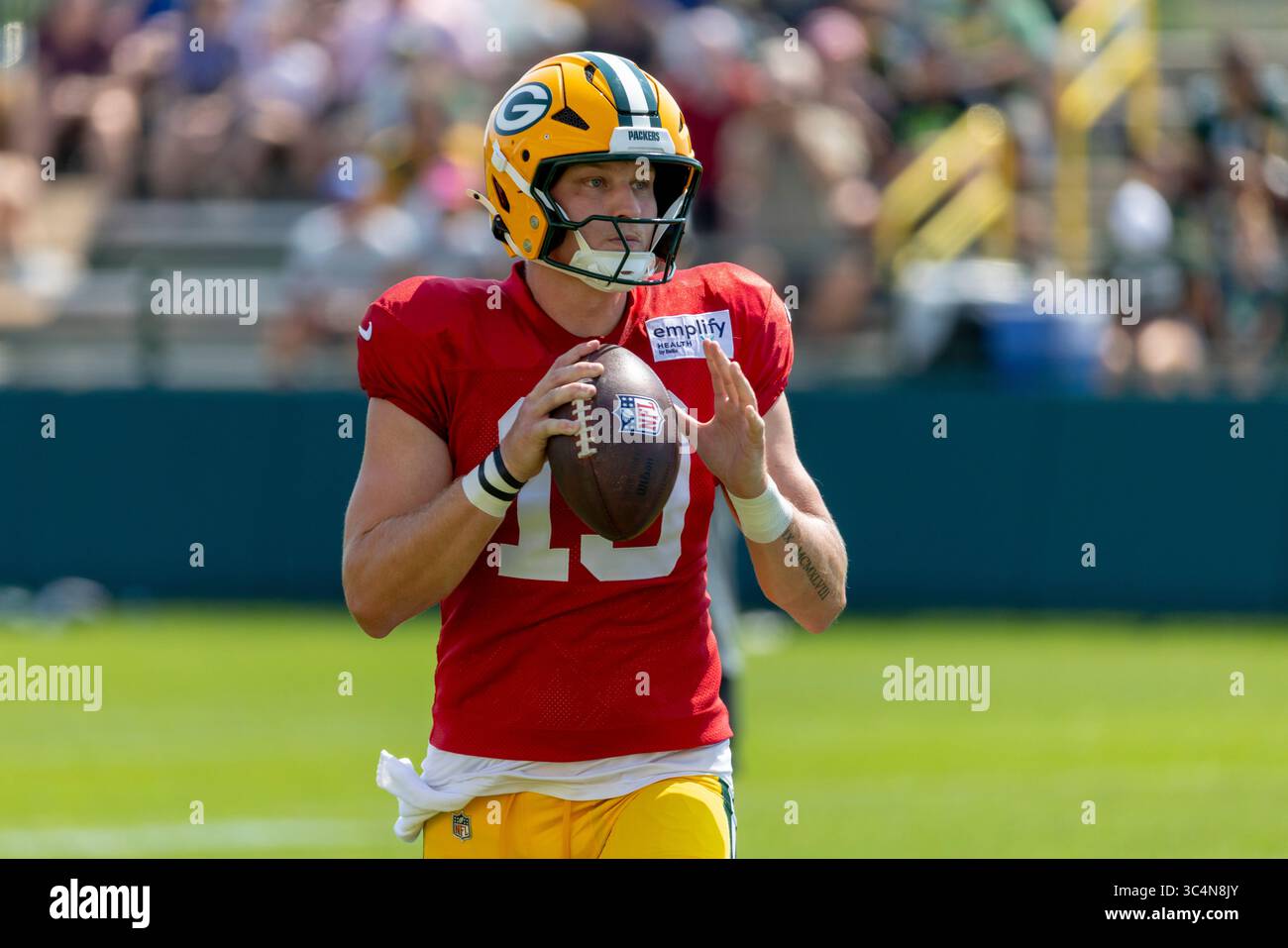 Green Bay Packers quarterback Taylor Elgersma (19) during an NFL ...