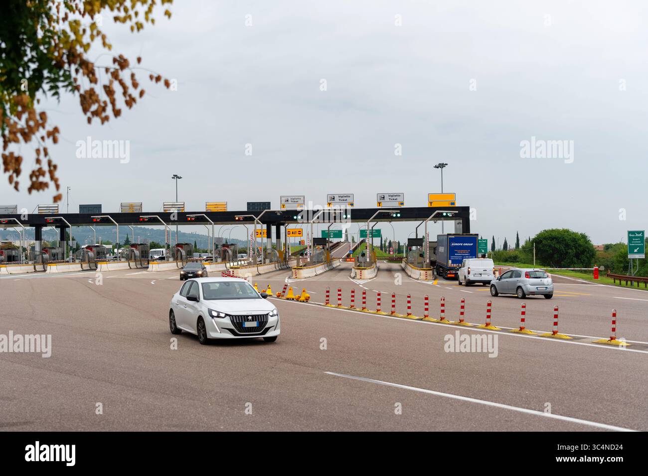Affi, Veneto, Italy - July 28, 2025: Many vehicles on their way to ...
