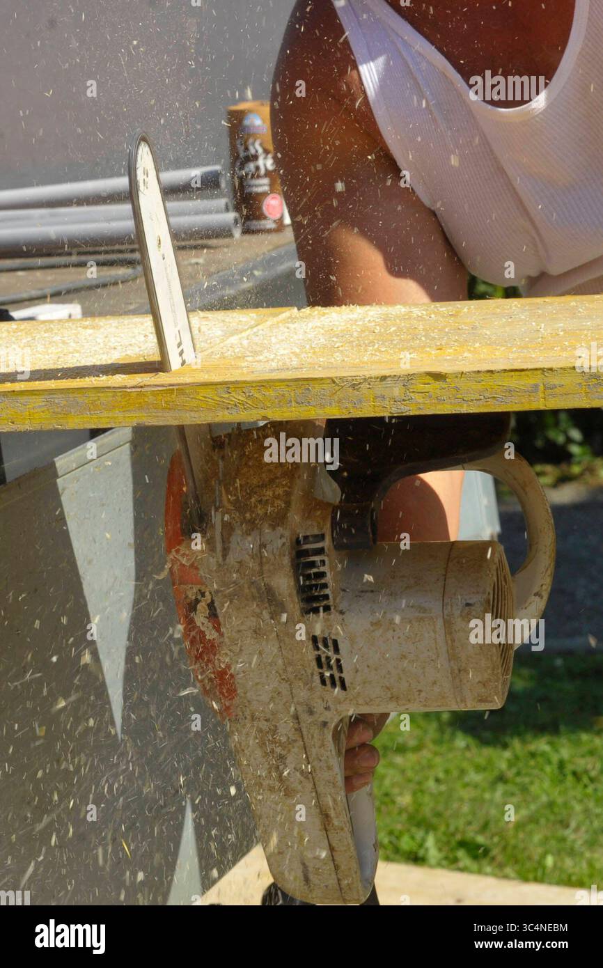 danger of a cutting accident, safety and injury prevention at work ...