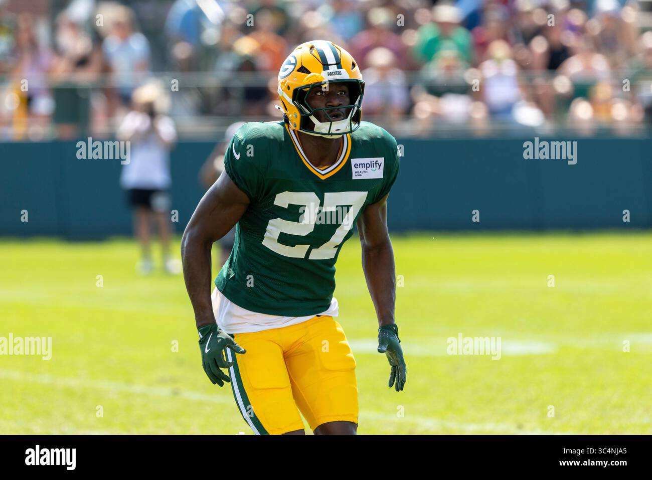Green Bay Packers Kitan Oladapo during an NFL practice Monday, July 28 ...