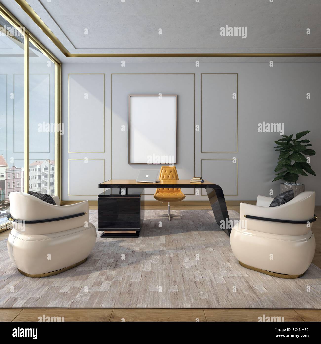 Home office interior screen hi-res stock photography and images - Alamy