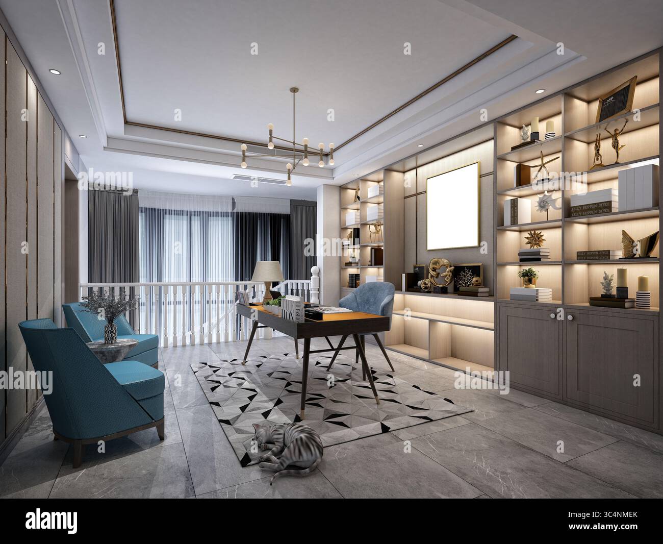 Home office interior screen hi-res stock photography and images - Alamy