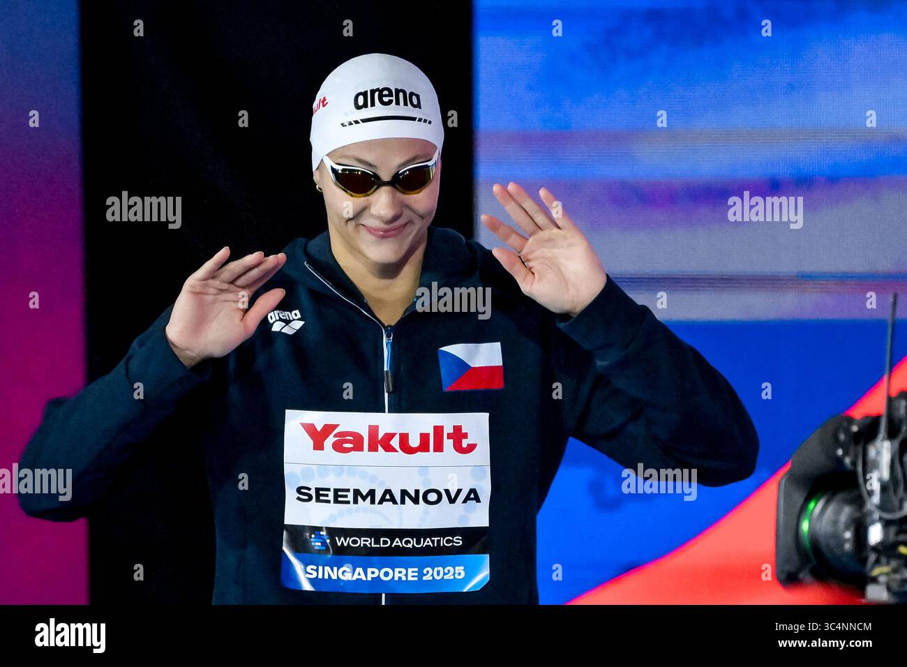 Barbora Seemanova of Czech Republic prepares to compete in the swimming ...