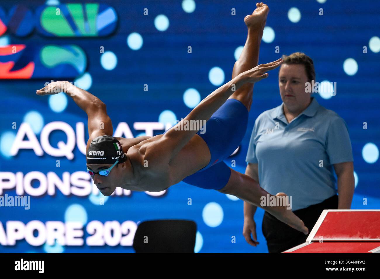 Carlos D’Ambrosio of Italy competes in the swimming 200m Freestyle Men ...