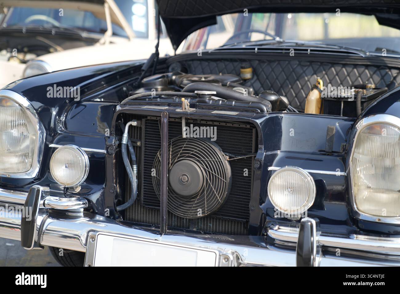 Bangkok, Thailand, 2 Feb 2025, Mercedes Benz Classic Car Engine and ...