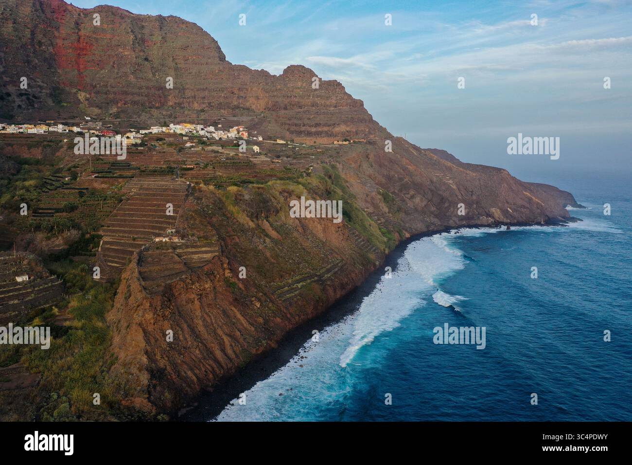 Aerial small cliffside settlement in hi-res stock photography and ...
