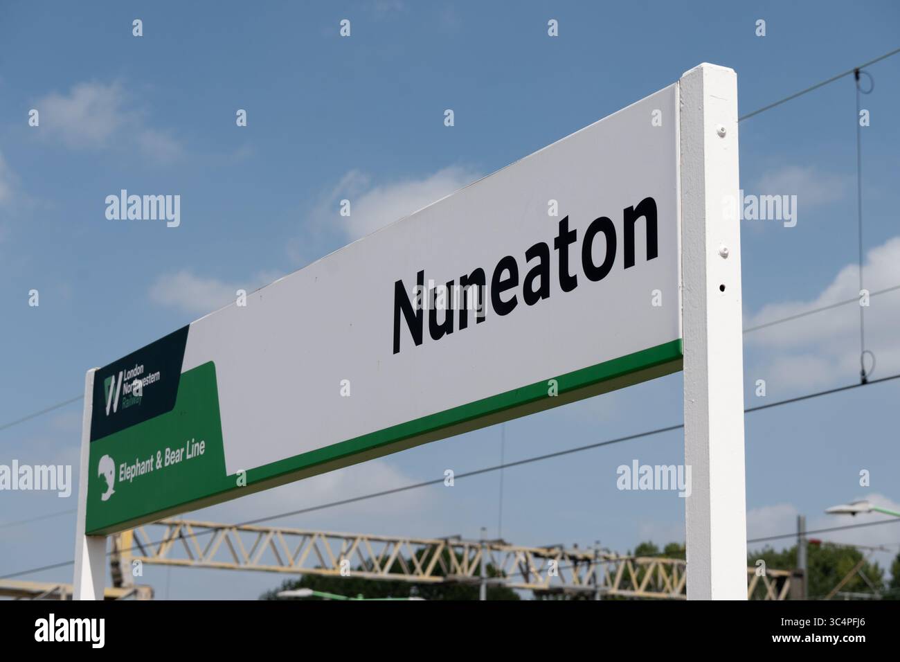 Nuneaton railway station sign, Warwickshire, England, UK Stock Photo ...
