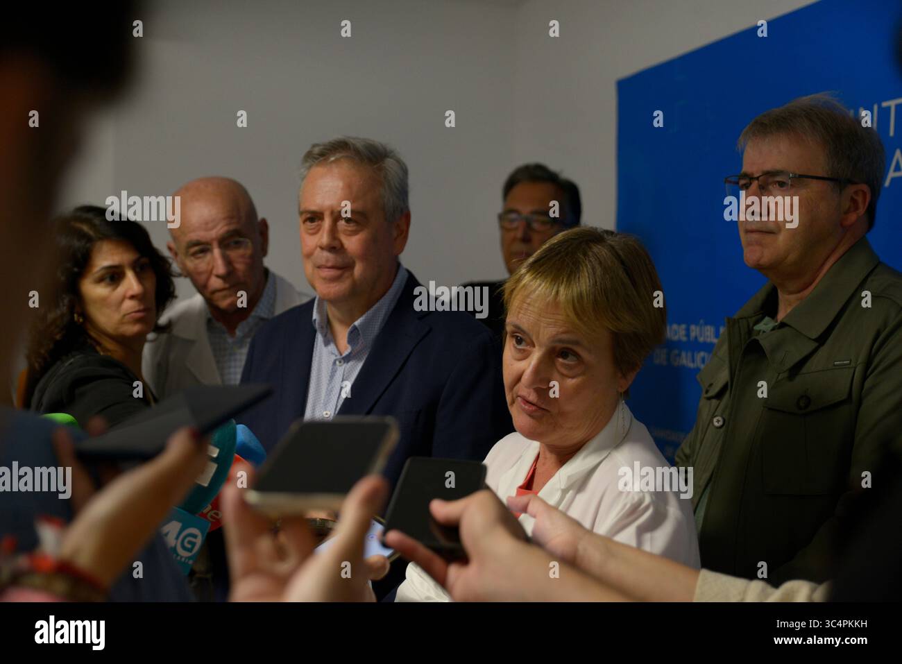 The Regional Minister of Health, José Gómez Caamaño, attends the media ...